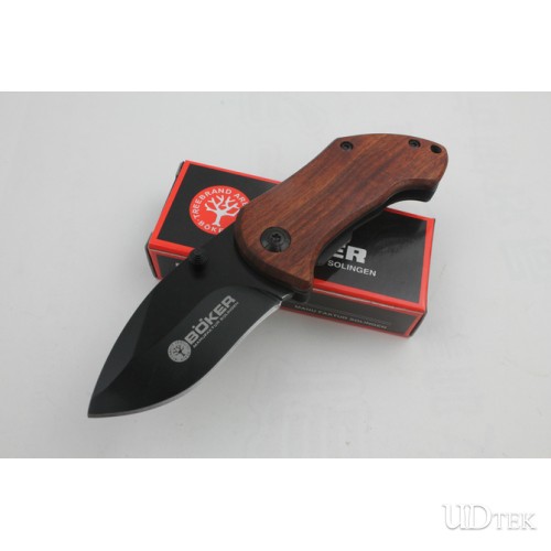 BOKER DA33 Mini Small Folding Knife 440C Blade Wood Handle Camping ...